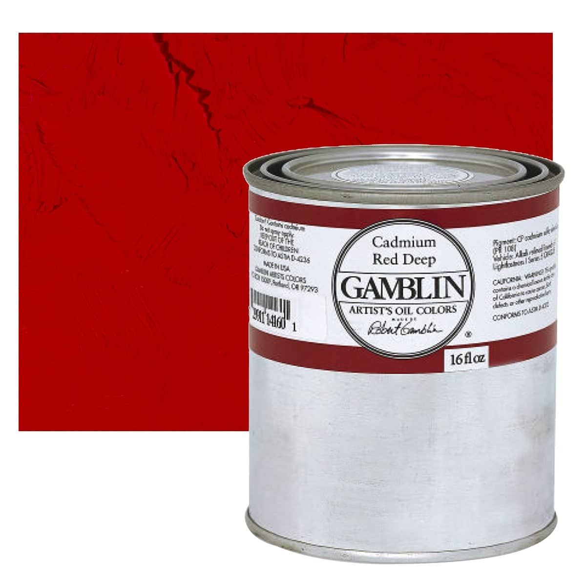 Gamblin Artists Oil - Cadmium Red Deep, 16oz Can | Jerry's Artarama