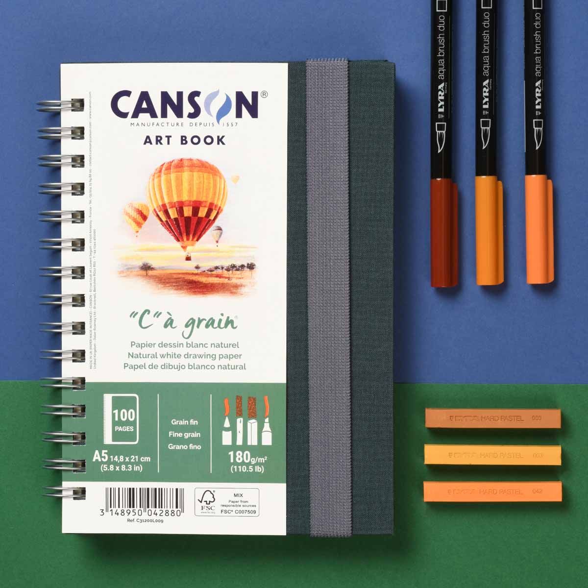 Canson C'A Grain Drawing Art Book 5.8"x8.3", 100 Pages | Jerry's Artarama