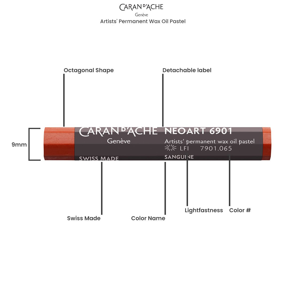 Caran d'Ache NEOART 6901 Oil Pastel - Sanguine, Box of 3 | Jerry's Artarama