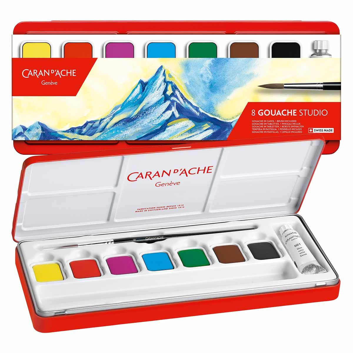 Caran d'Ache Gouache Studio Set of 7 Whole Pans + 10ml White | Jerry's ...