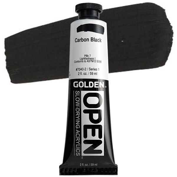 GOLDEN Open Acrylic Paints Carbon Black 2 oz | Jerry's Artarama