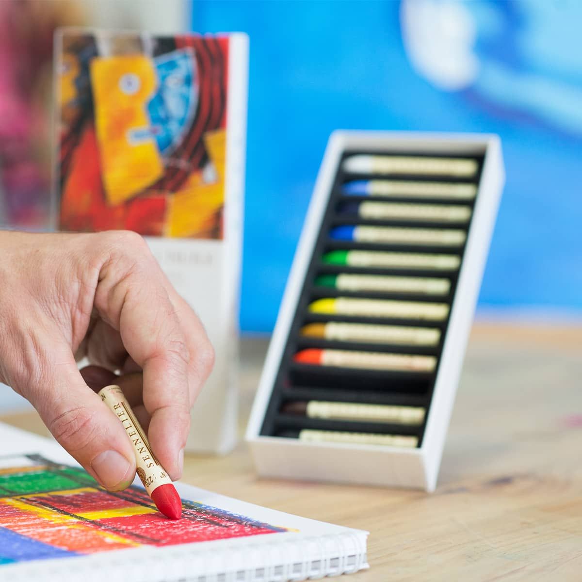 Sennelier Oil Pastels Cardboard Box Set Assorted Colors (Set of 12 ...