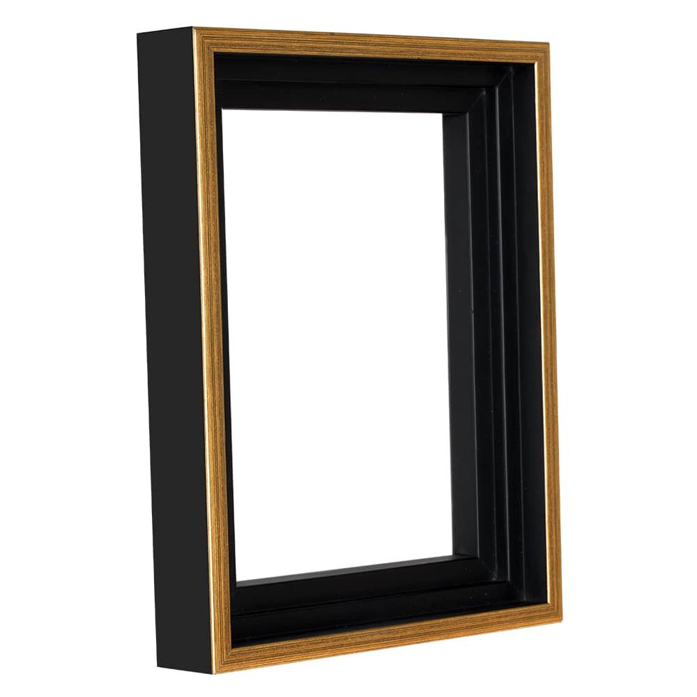 Cardinali Floater Frame, Black/Antique Gold 24"x36" - 1-1/2" Deep (Box ...