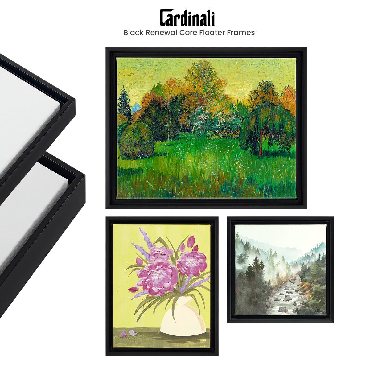 Cardinali Black Floater Frames - Renewal Core | Jerry's Artarama