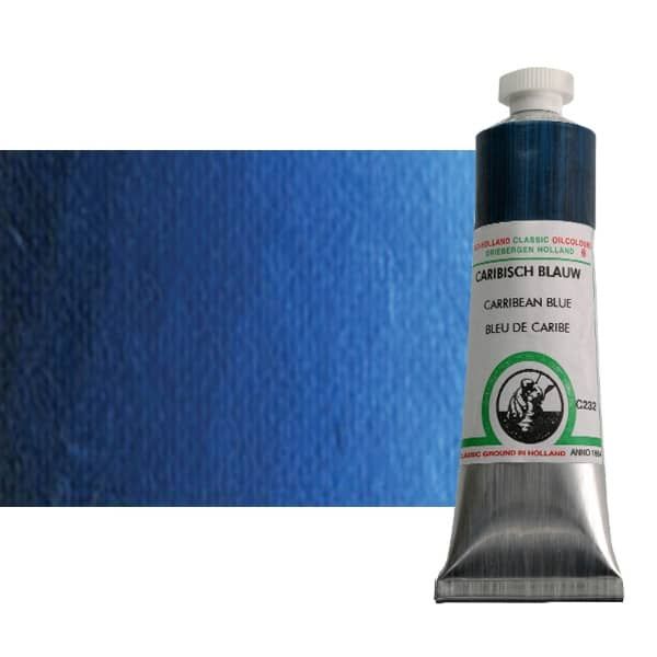 Old Holland Oil Color, Carribean Blue, 40ml Tube | Jerry's Artarama