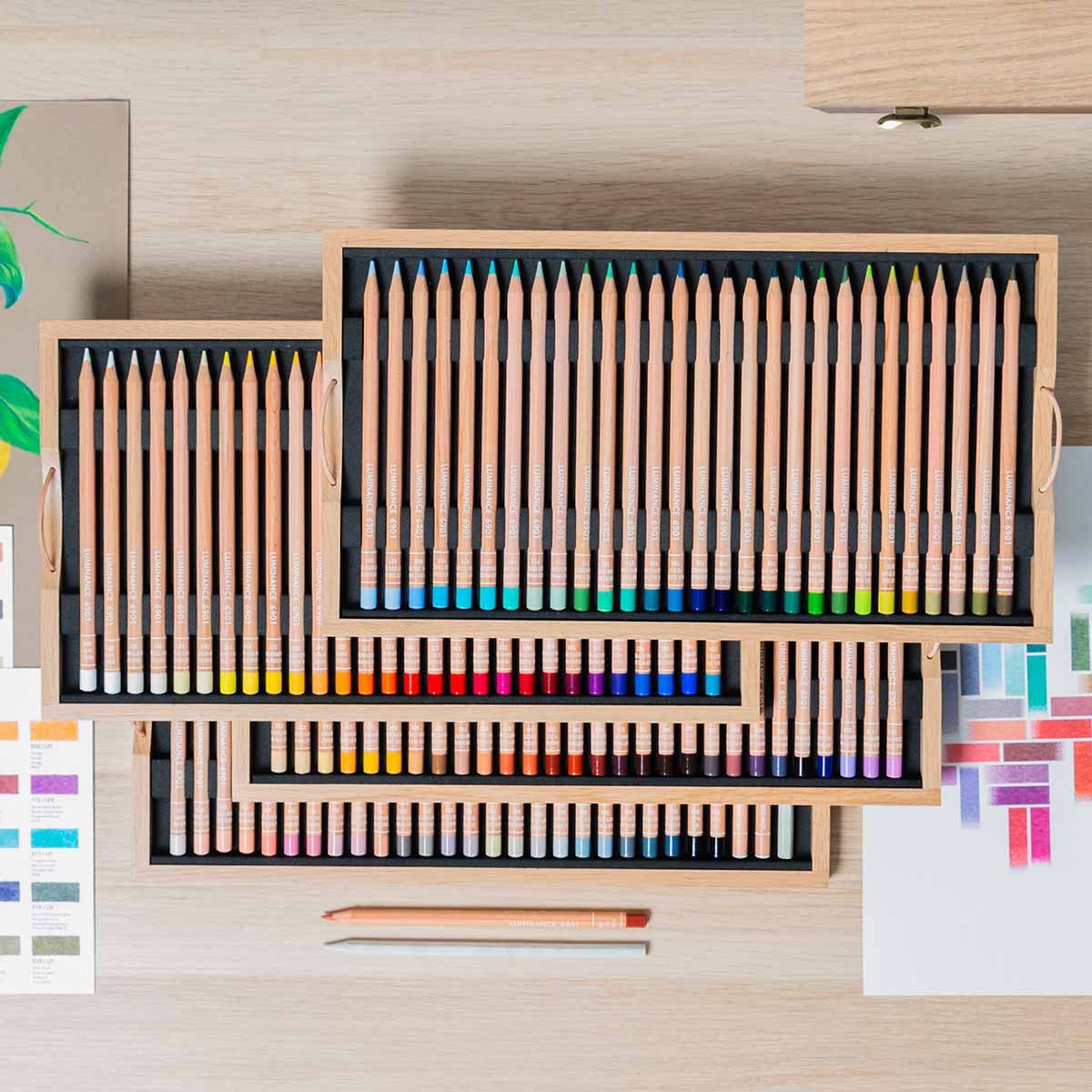 Caran d'Ache Luminance 6901 Colored Pencils, Limited Edition Wood Box ...