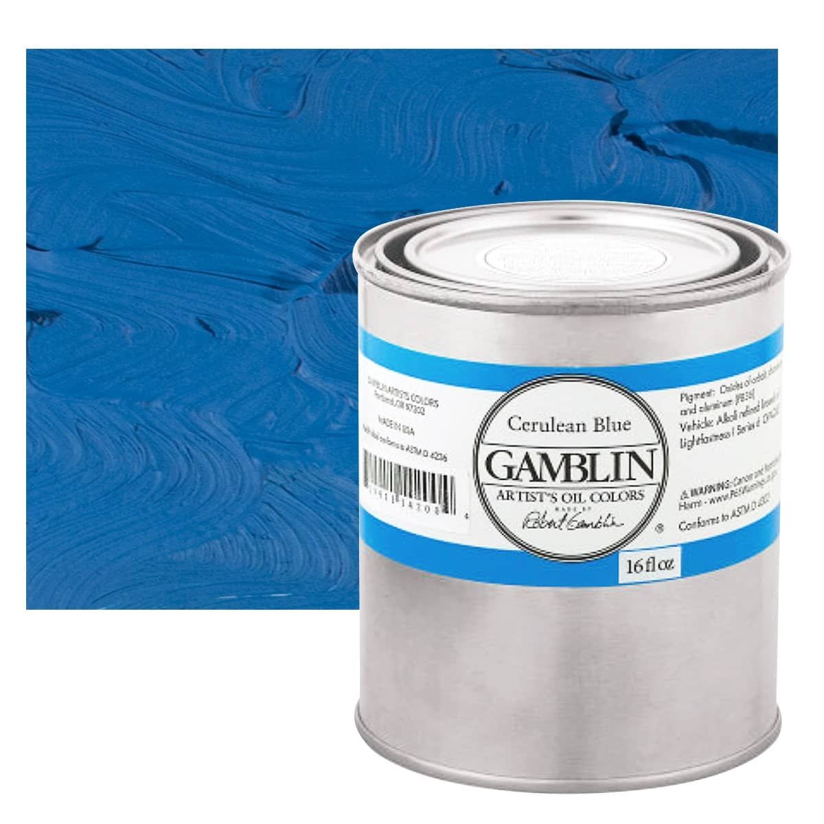 Gamblin Artists Oil - Cerulean Blue, 16oz Can | Jerry's Artarama