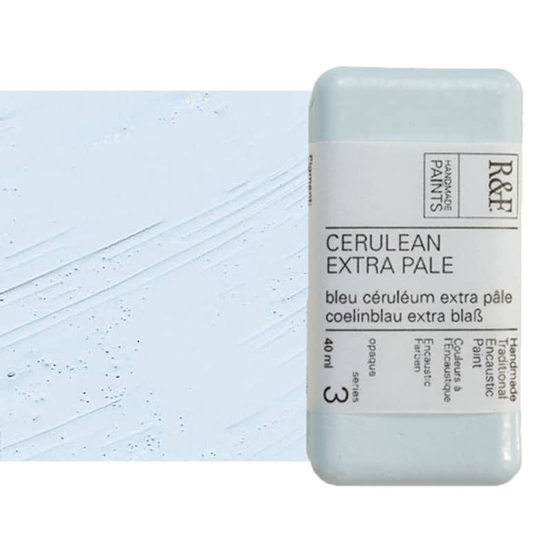R&F Encaustic Handmade Paint 40 ml Block - Cerulean Extra Pale | Jerry ...