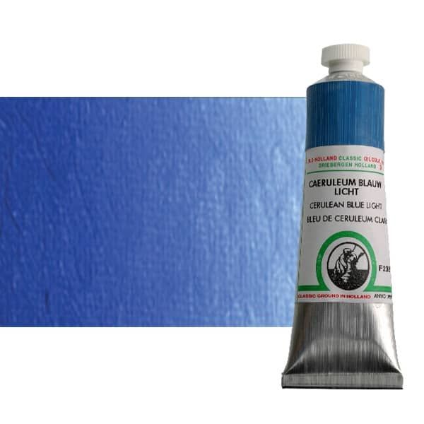 Old Holland Oil Color, Cerulean Blue Light, 40ml Tube | Jerry's Artarama