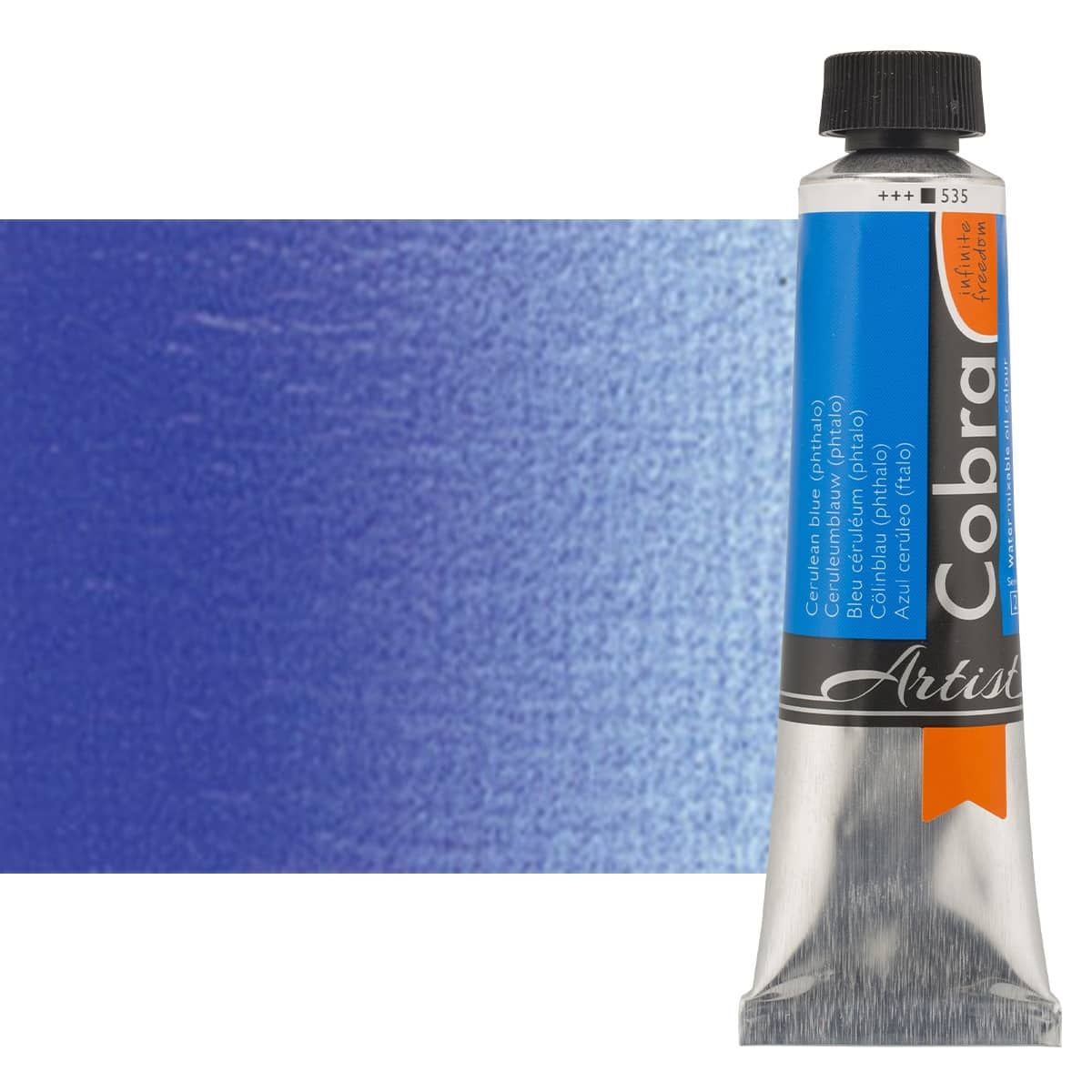 Cobra Water-Mixable Oil, Cerulean Blue Phthalo - 40ml Tube | Jerry's ...