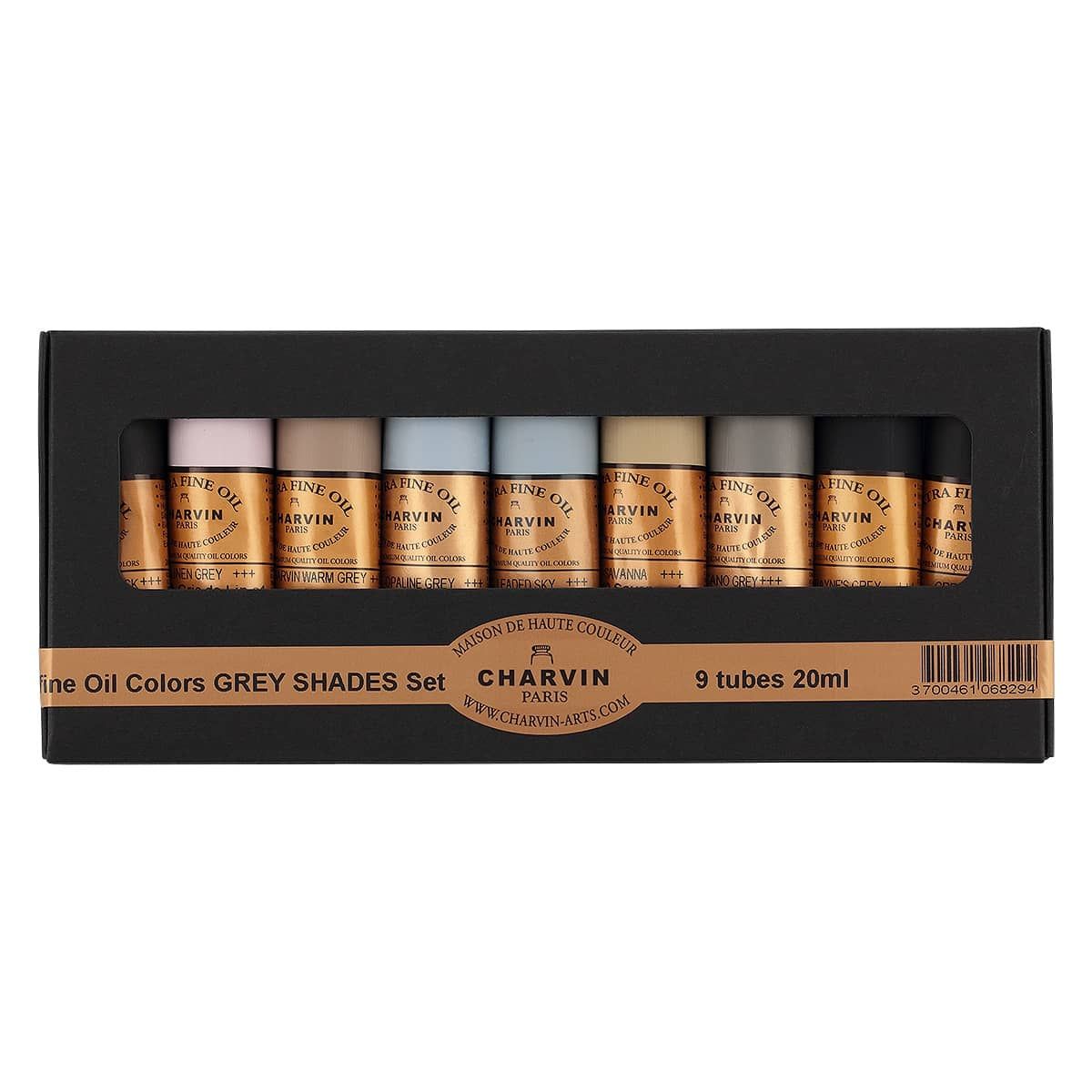 Charvin Extra-Fine Oils - Greys, Bonjour Set of 9 - 20ml Tubes | Jerry ...