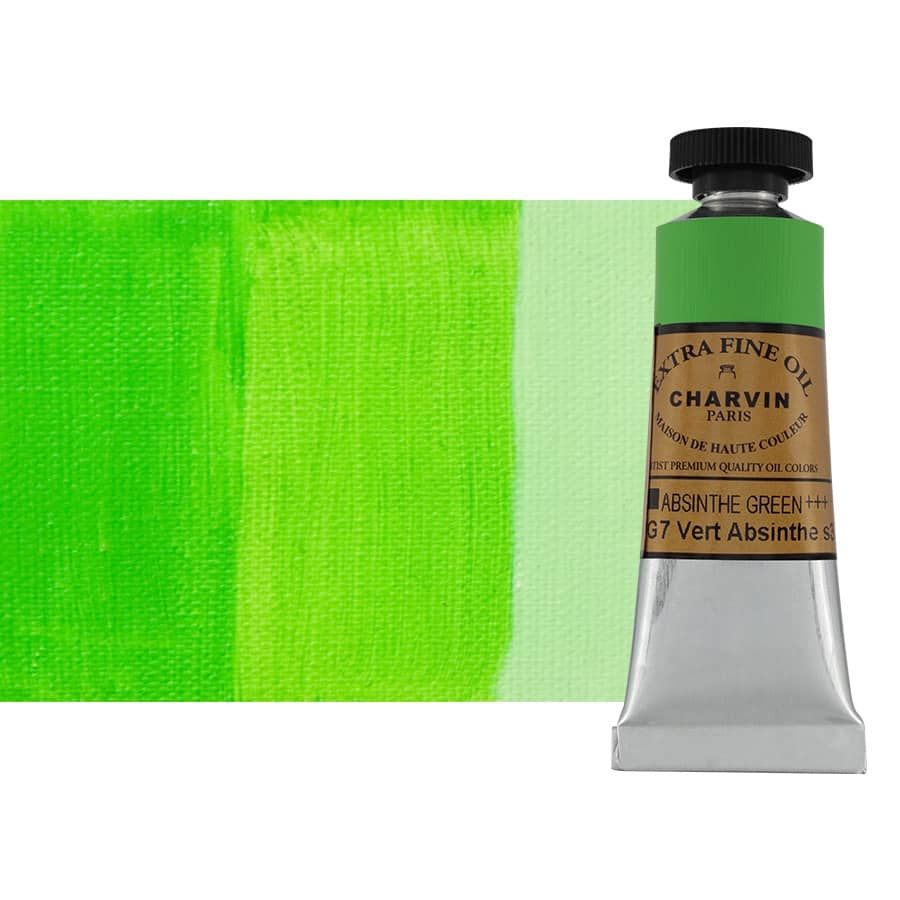 Charvin Oil- Absinthe Green -Extra-Fine: 20ml Paint | Jerry's Artarama