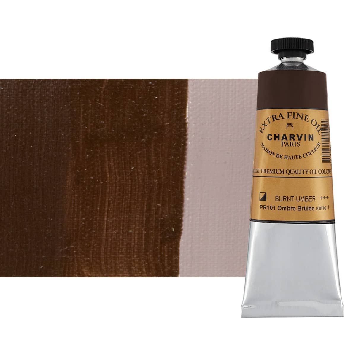 Charvin Oil- Burnt Umber -Extra-Fine: 60ml Paint | Jerry's Artarama