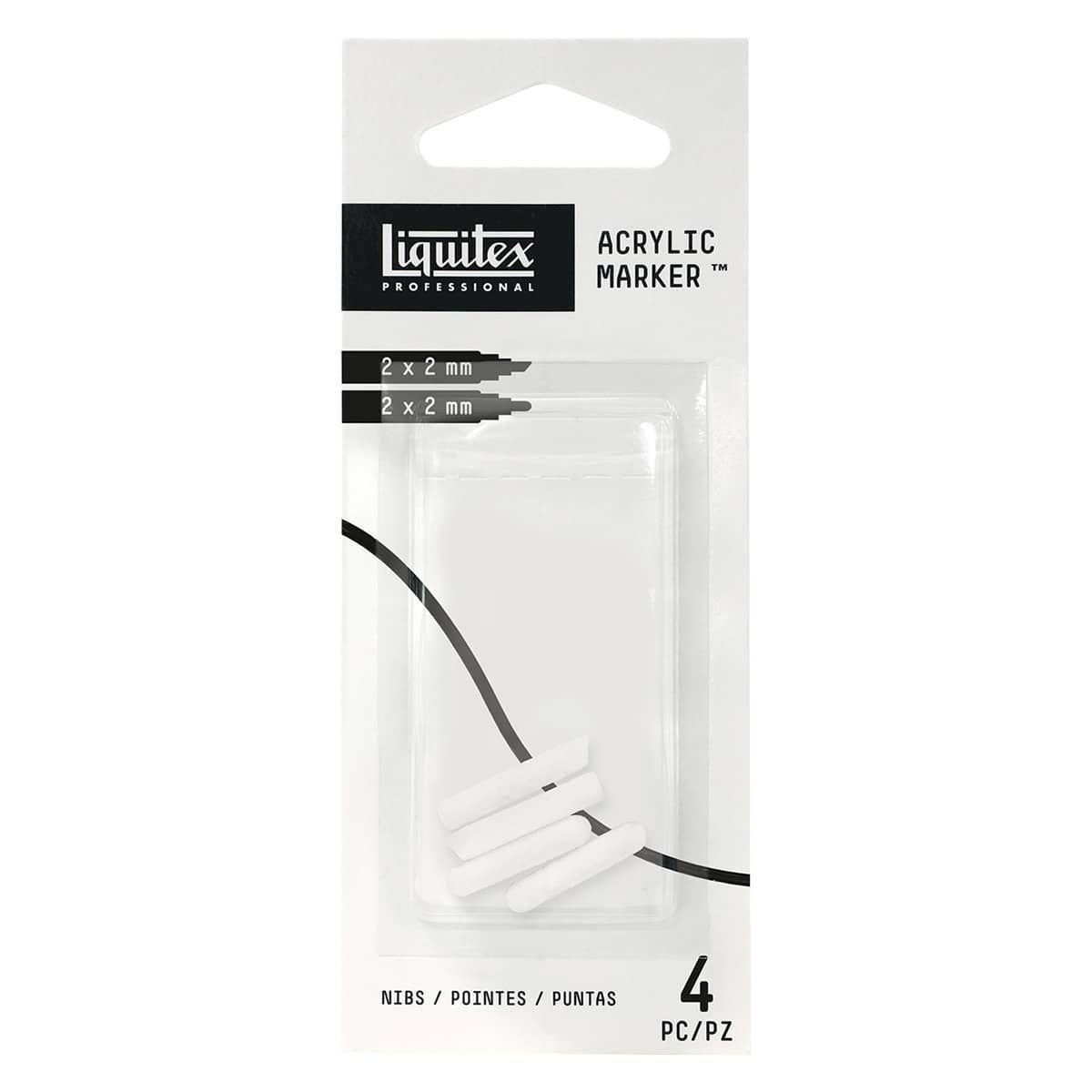 Liquitex Professional Paint Markers Pack of 4 Nibs (2 Chisel, 2 Round ...