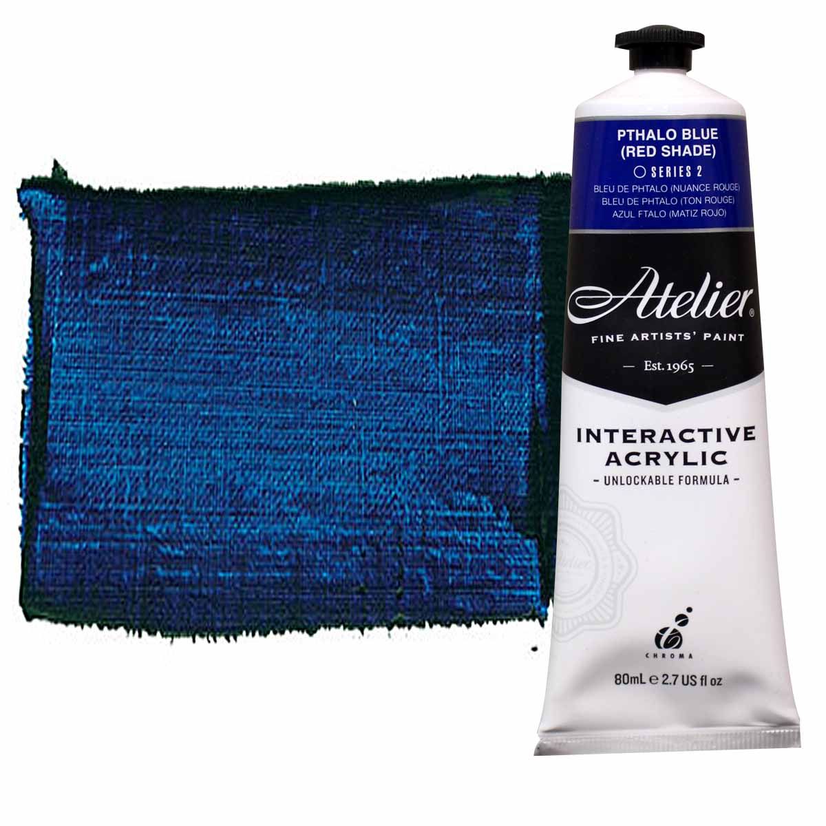 Chroma Atelier Interactive Artists Acrylic Pthalo Blue (Red Shade) 80 ...
