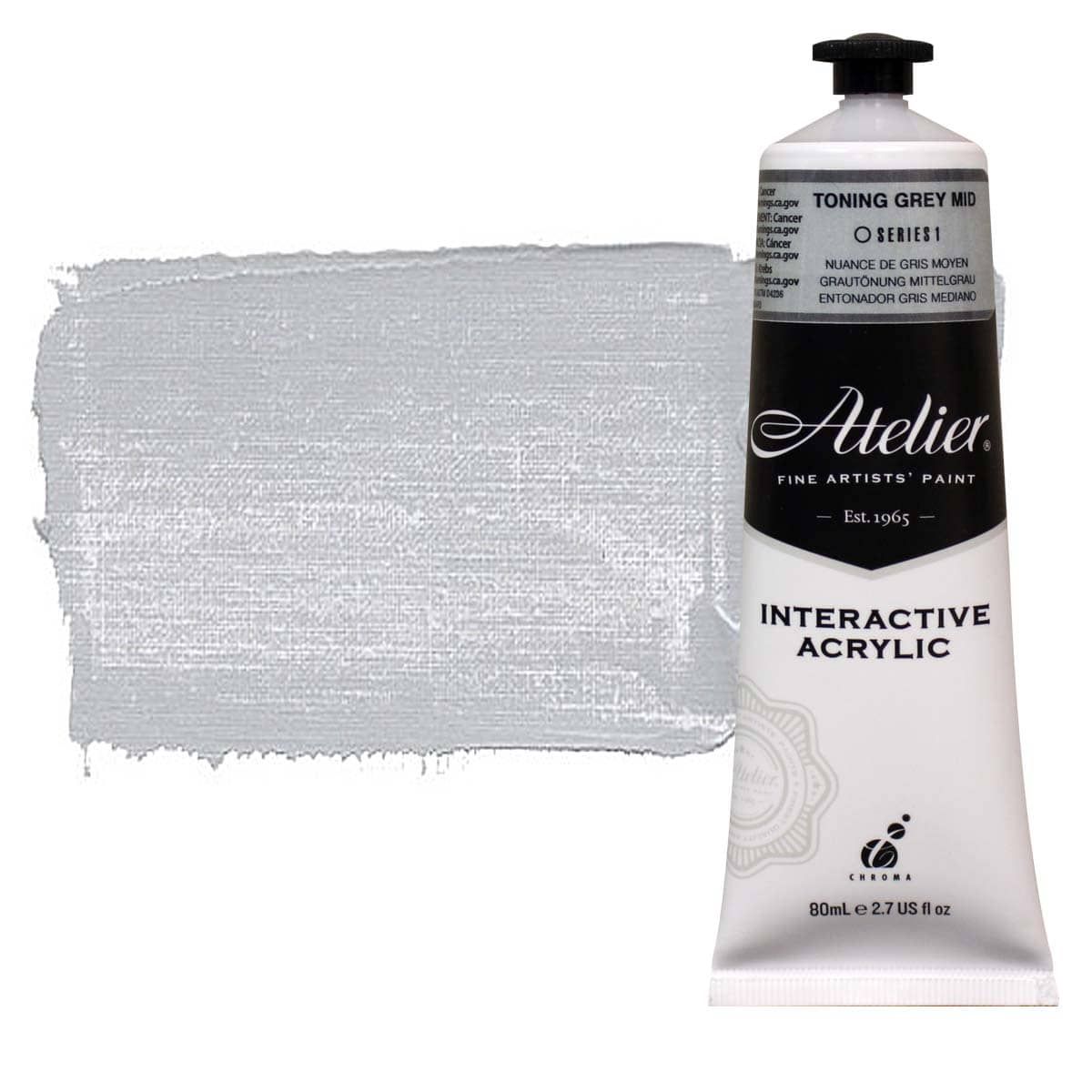 Chroma Atelier Interactive Artists Acrylic Toning Grey Mid, 80ml ...