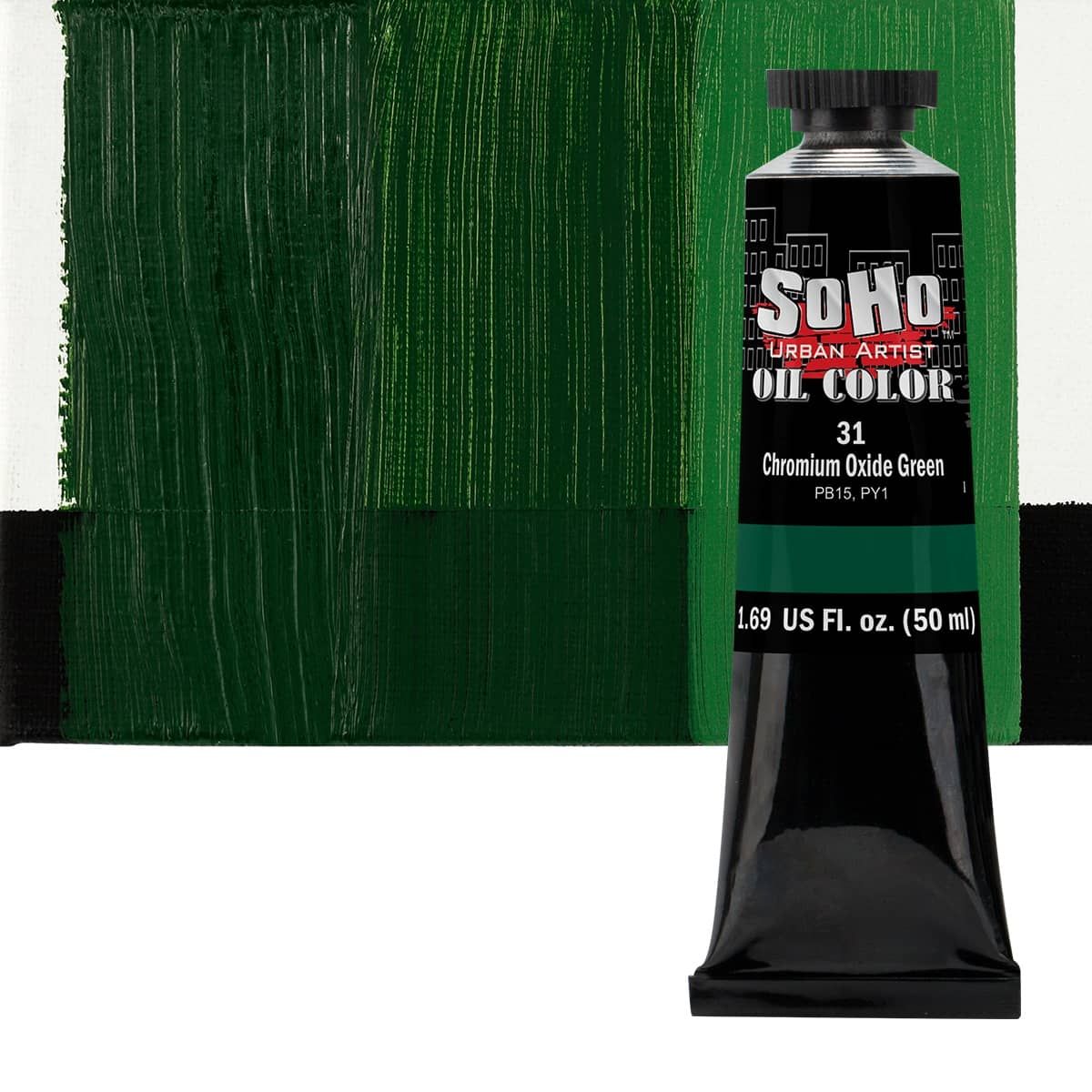 Soho Artist Oil Color Chromium Oxide Green, 50ml Tube | Jerry's Artarama
