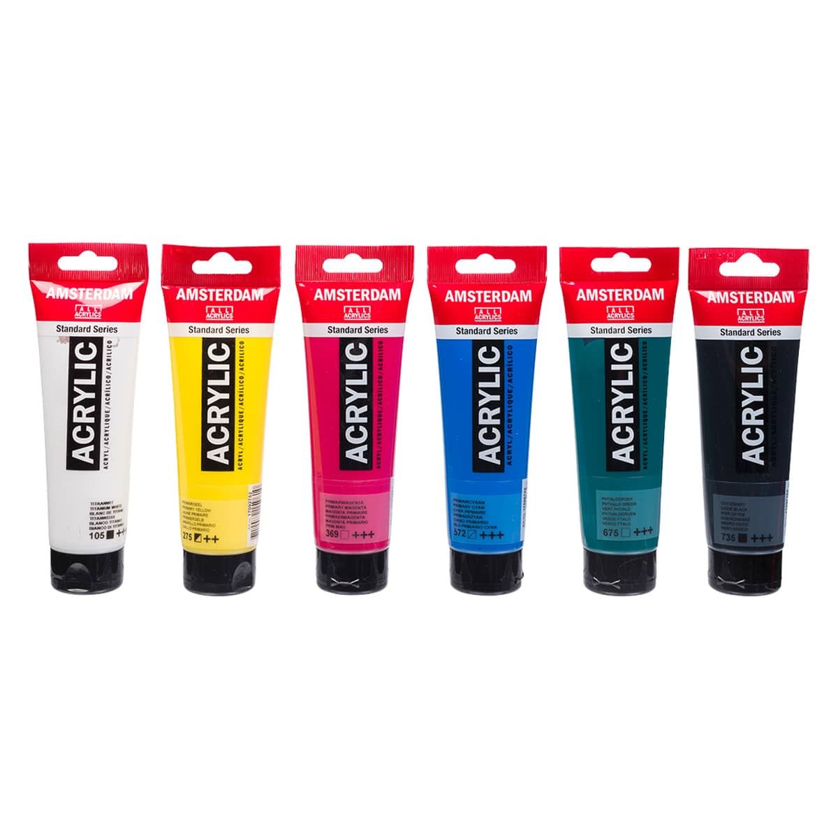 Amsterdam Acrylic Standard Classroom Set of 6, 120ml | Jerry's Artarama