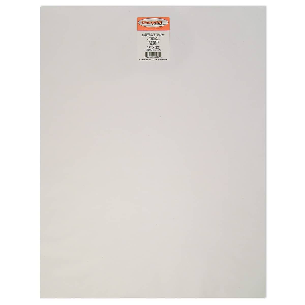 Clearprint 1000H Vellum Transparent Plain Sheets 17" x 22" | Jerry's ...