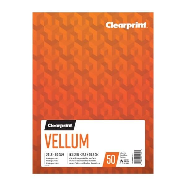 Clearprint Vellum Fold-Over Pad 9x12in 24lb 50 Sheets | Jerry's Artarama