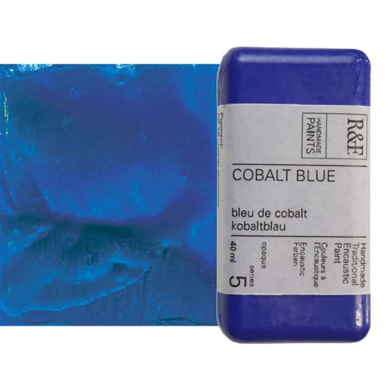 R&F Encaustic Handmade Paint 40 ml Block - Cobalt Blue | Jerry's Artarama