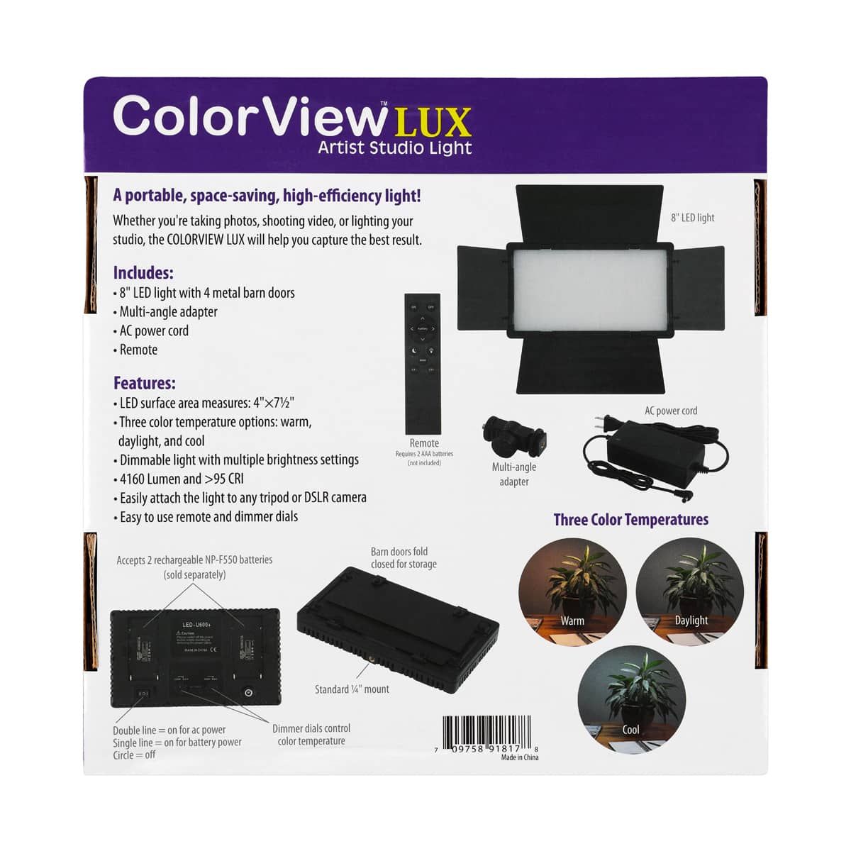 5 COLORVIEW LUX Artist Studio Lights with 5 Light Stands | Jerry's Artarama