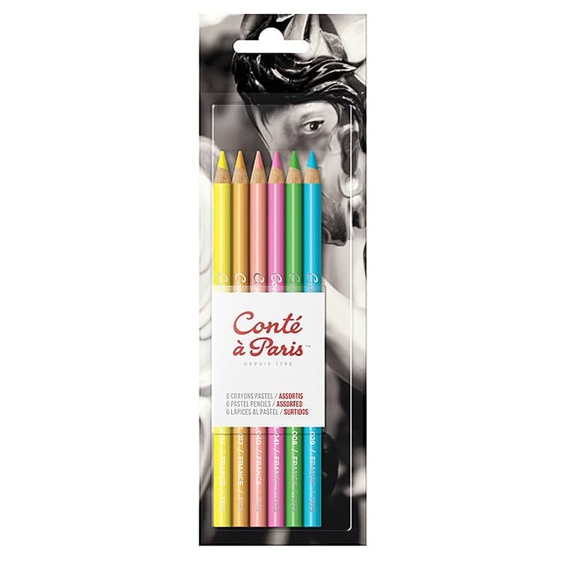 Conté À Paris Pastel Pencils Set of 6, Assorted Colors | Jerry's Artarama