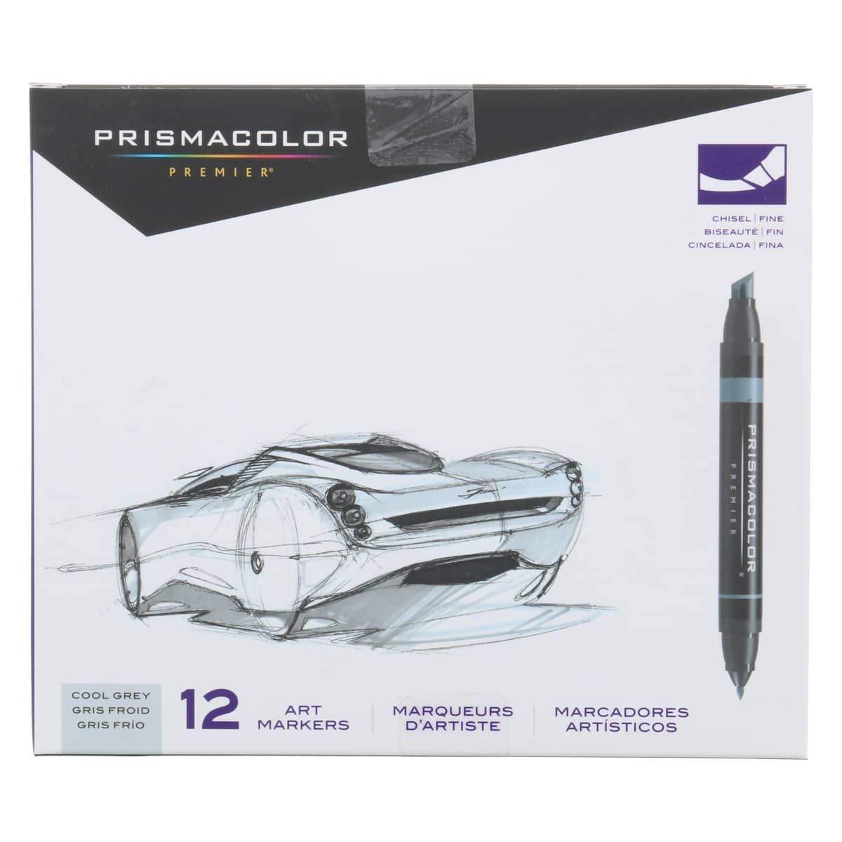 Prismacolor Double-Ended Art Marker - Cool Grey Colors, Set of 12 ...