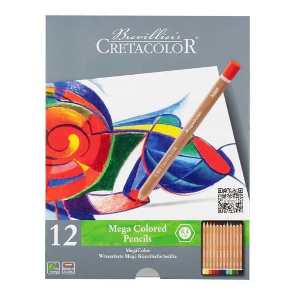Cretacolor MegaColor Colored Pencil Set of 12 Colors | Jerry's Artarama