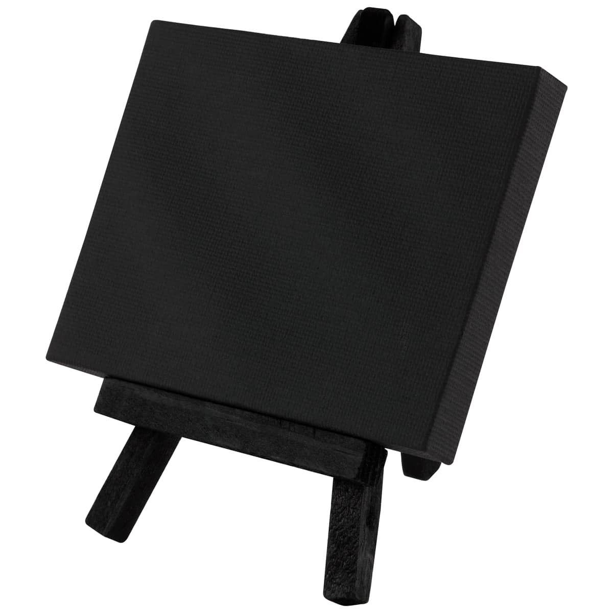 Box of 20 Ultra-Mini Black Canvas 3x4" w/ Black Easel Set | Jerry's ...