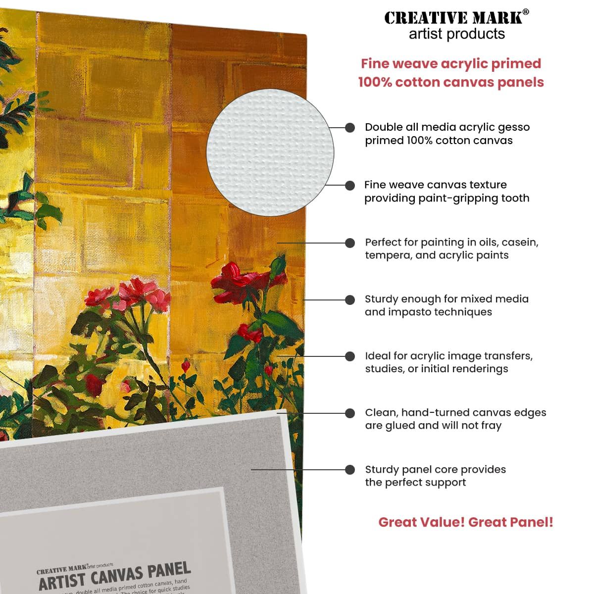 Creative Mark 4" x 12" Canvas Panel Pack of 12 | Jerry's Artarama