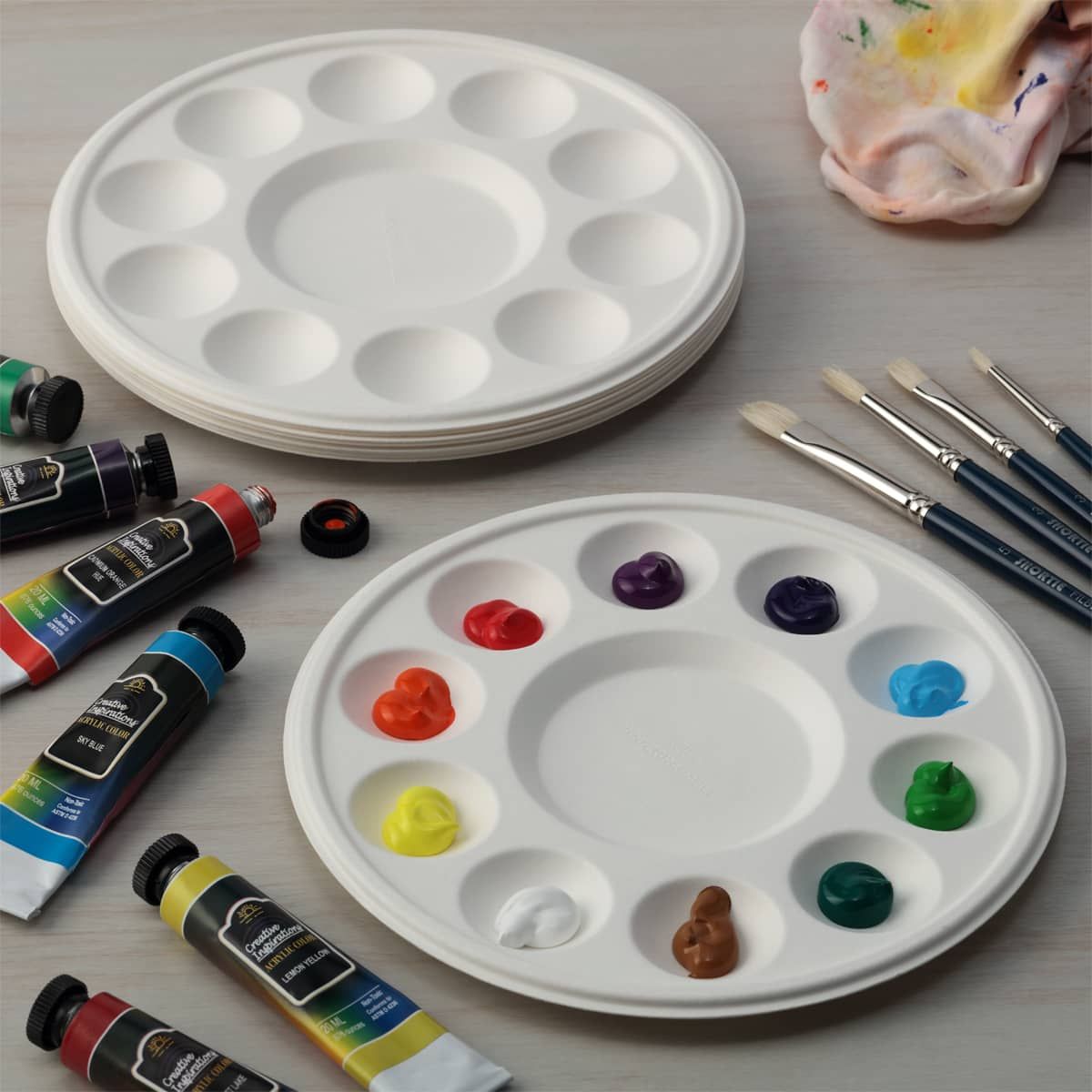 Disposable Earth Palette - 7-3/8" diameter, 100 Pack | Jerry's Artarama