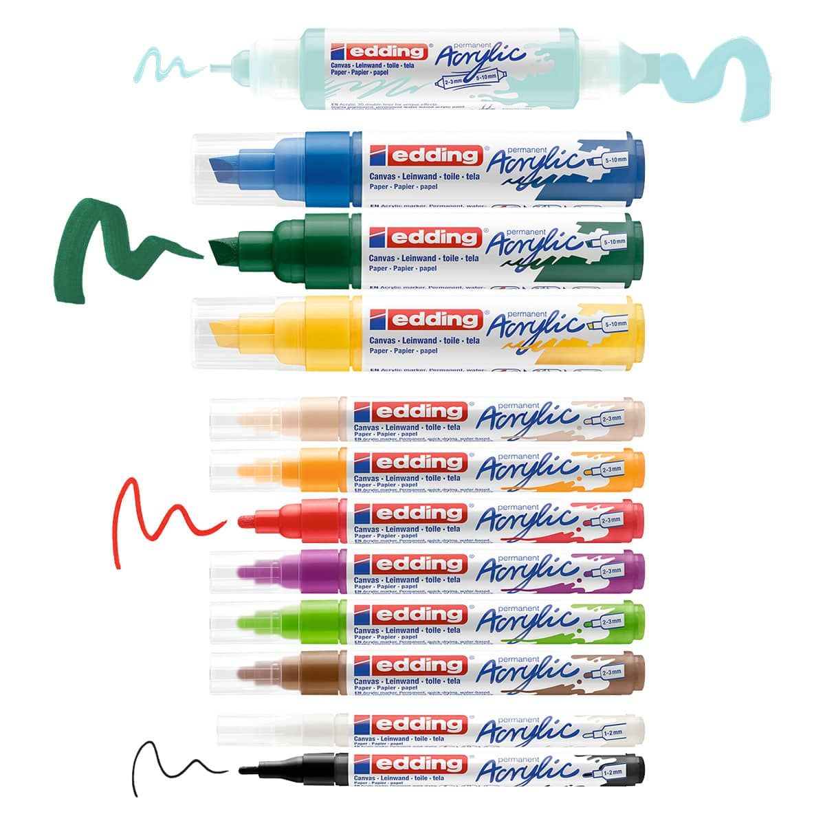 Edding Acrylic Marker Starter Set of 12, Creative Colors | Jerry's Artarama