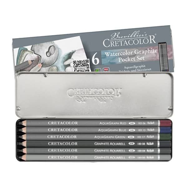 Cretacolor Watersoluble Graphite Aquagraph Set of 6 | Jerry's Artarama