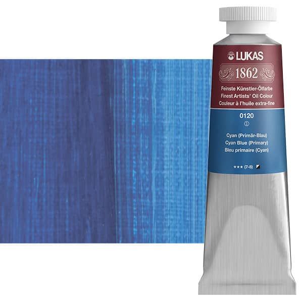 LUKAS 1862 Oil Color - Cyan Blue (Primary), 37ml | Jerry's Artarama