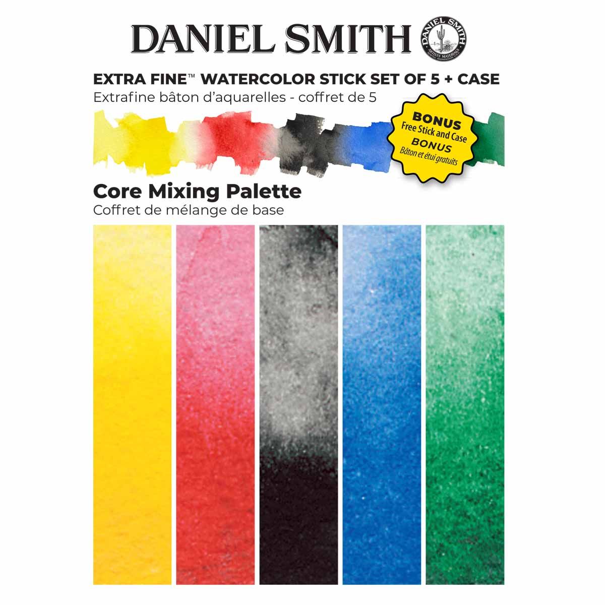 Daniel Smith Watercolor Stick Core Mixing Set of 5, Free Stick + Free ...