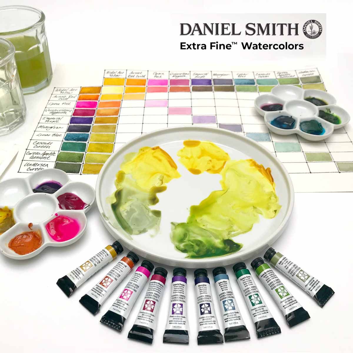 DANIEL SMITH Extra Fine Watercolor Essential Colors Set of 6, 5ml Tubes ...