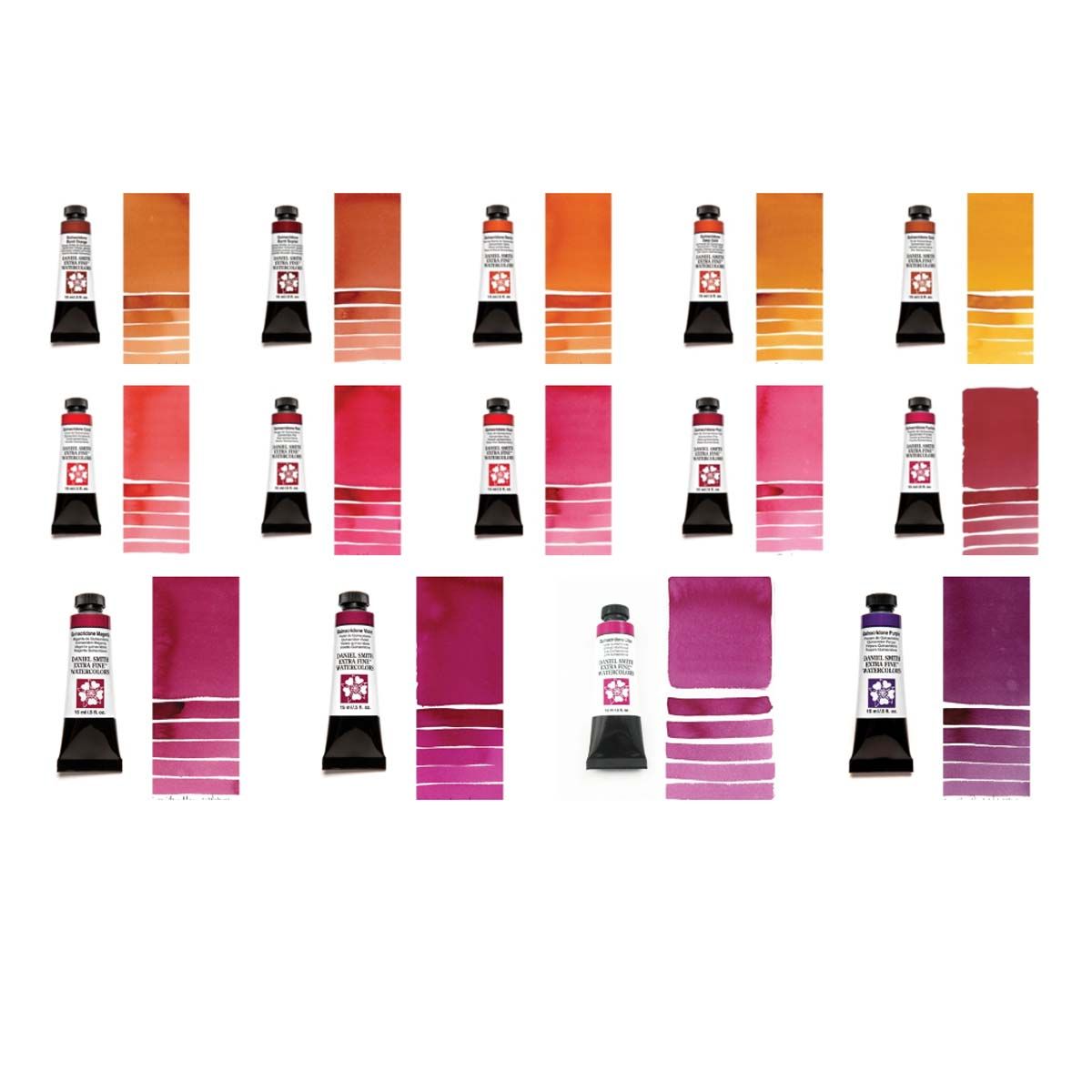 DANIEL SMITH Extra Fine Watercolor Quinacridones Collection Set of 14 ...