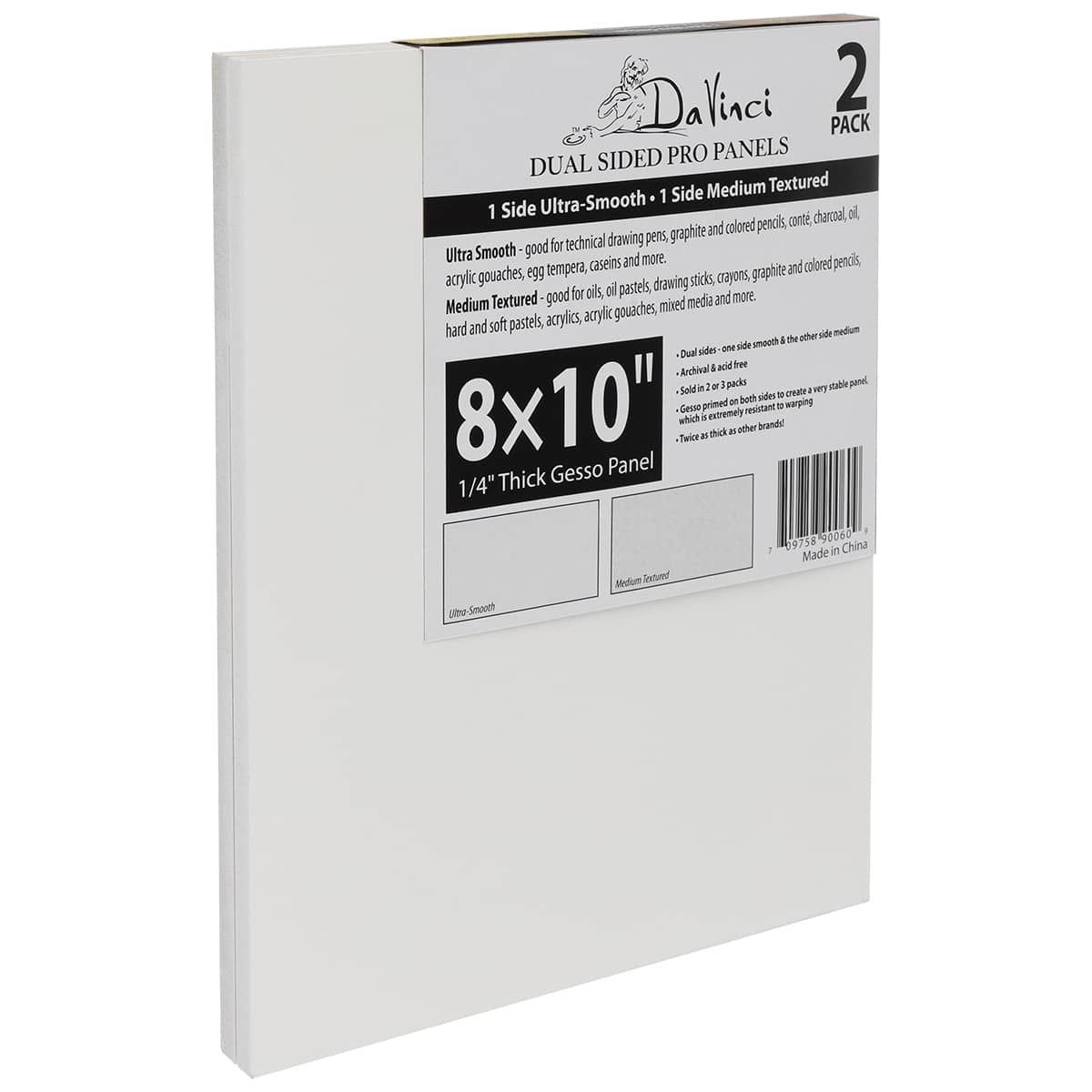 Da Vinci Dual Sided Pro Panel 8"x10", 6mm Deep (2-Pack) | Jerry's Artarama