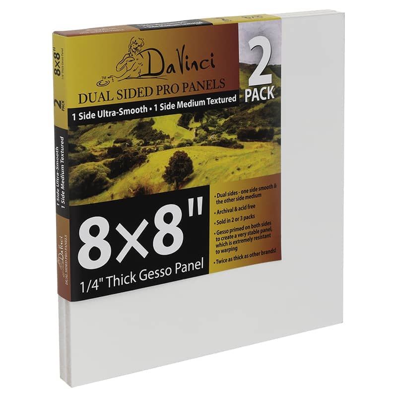 Da Vinci Dual Sided Pro Panel 8"x8", 6mm Deep (2-Pack) | Jerry's Artarama