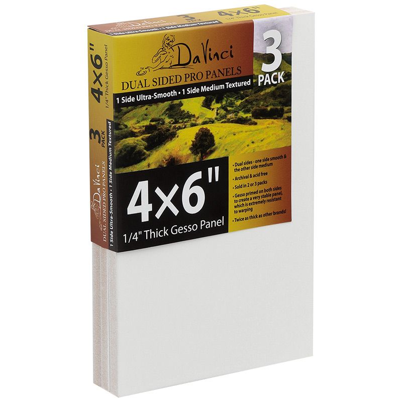 Da Vinci Dual Sided Pro Panel 4"x6", 6mm Deep (3-Pack) | Jerry's Artarama