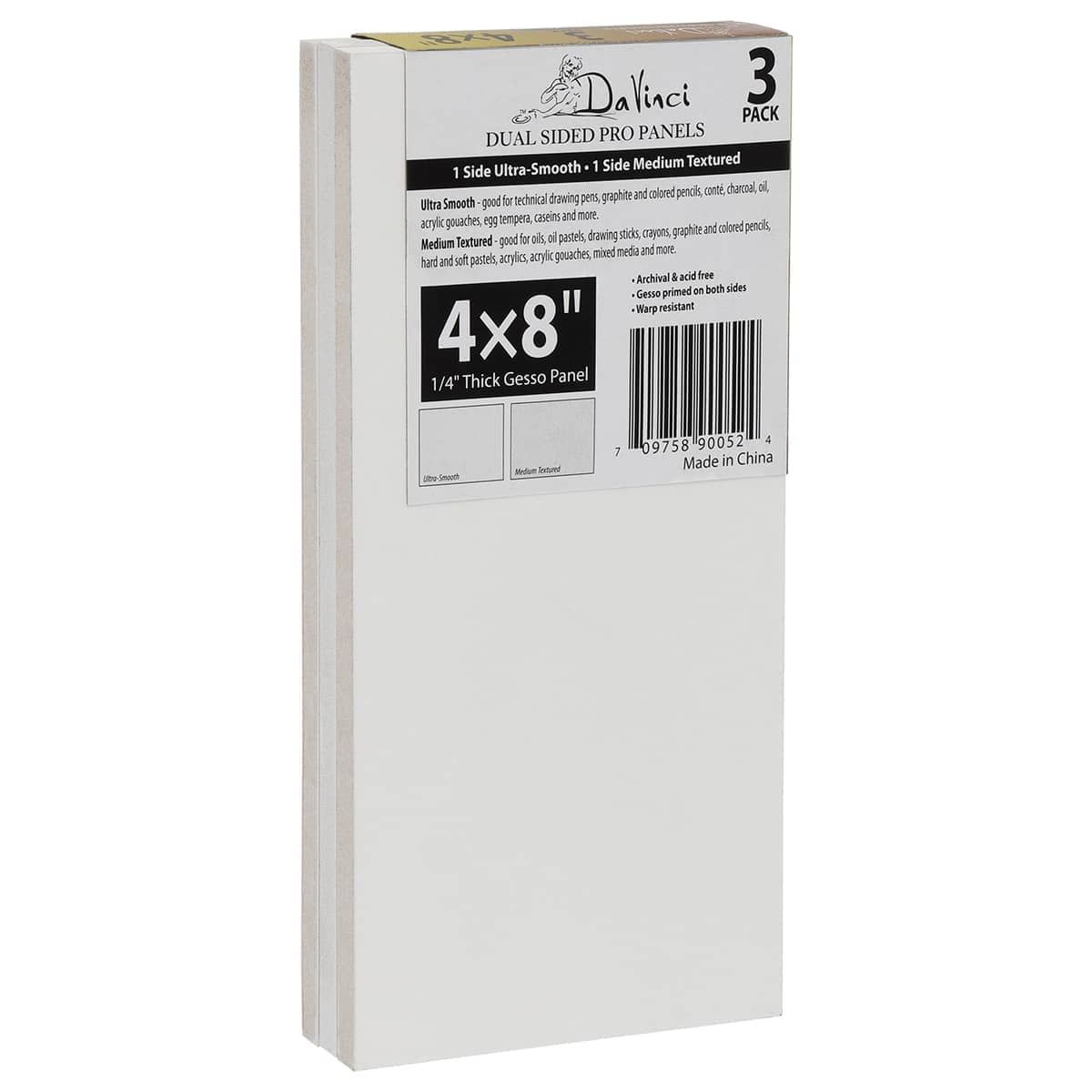 Da Vinci Dual Sided Pro Panel 4"x8", 6mm Deep (3-Pack) | Jerry's Artarama