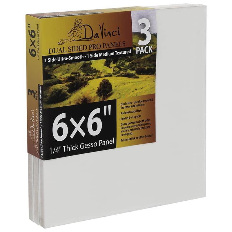 Da Vinci Dual Sided Pro Panel 6"x6", 6mm Deep (3-Pack) | Jerry's Artarama