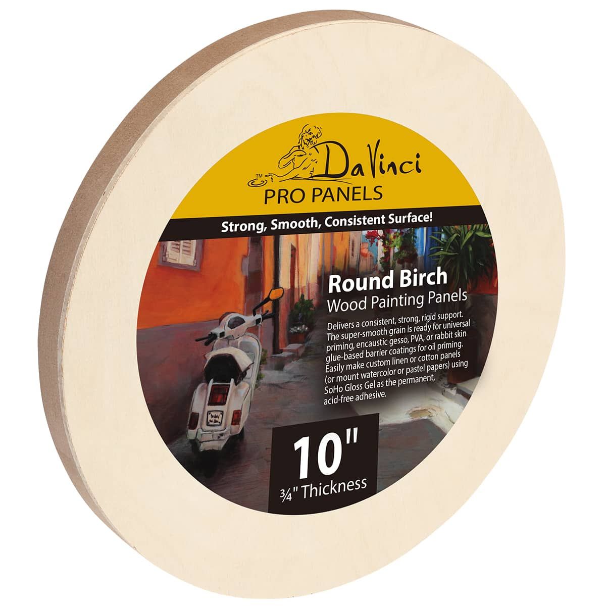 Da Vinci Pro Birch Wood Panel - Round 10", 3/4" Deep | Jerry's Artarama