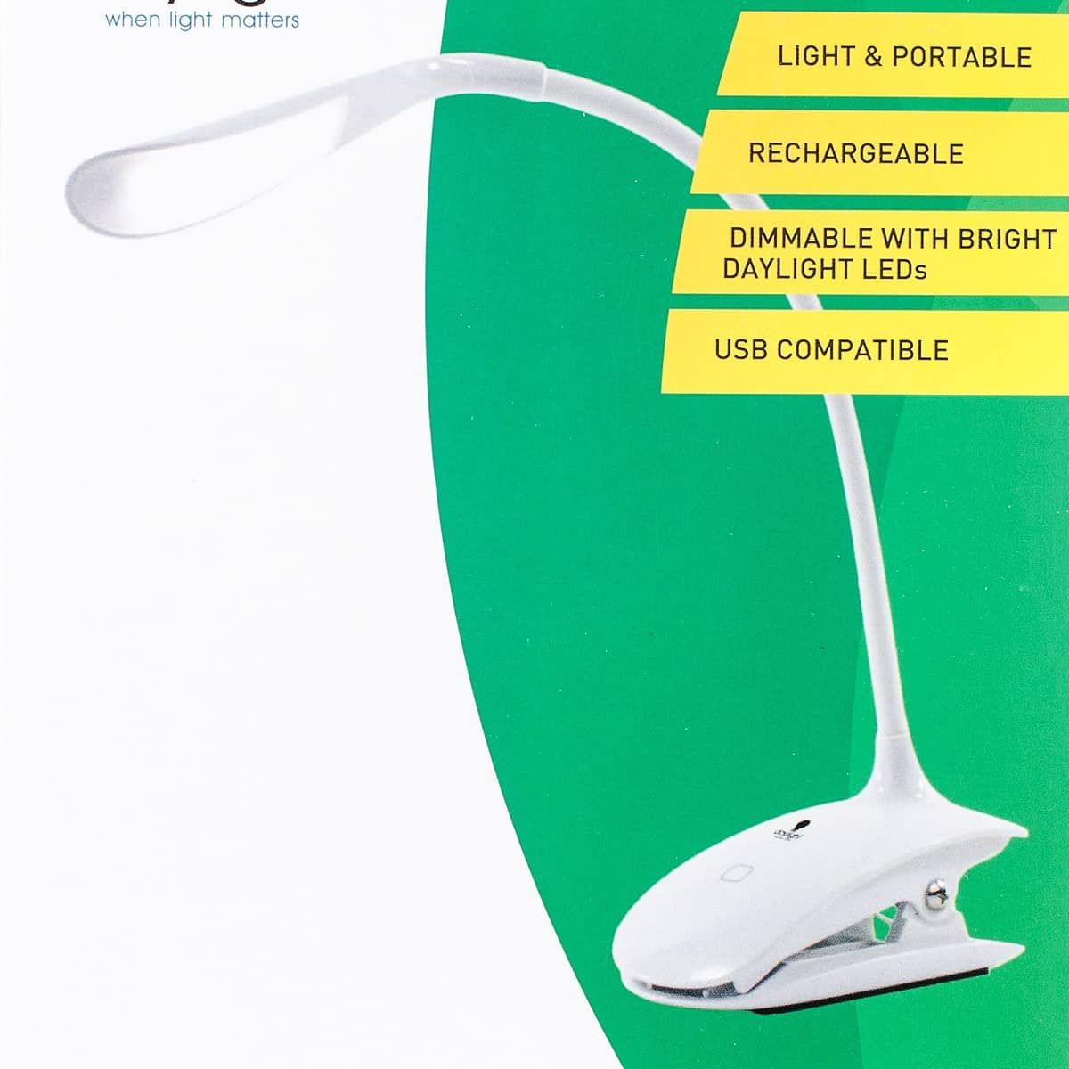 Daylight Smart Clip-On Lamp LED, Usb Rechargable White | Jerry's Artarama