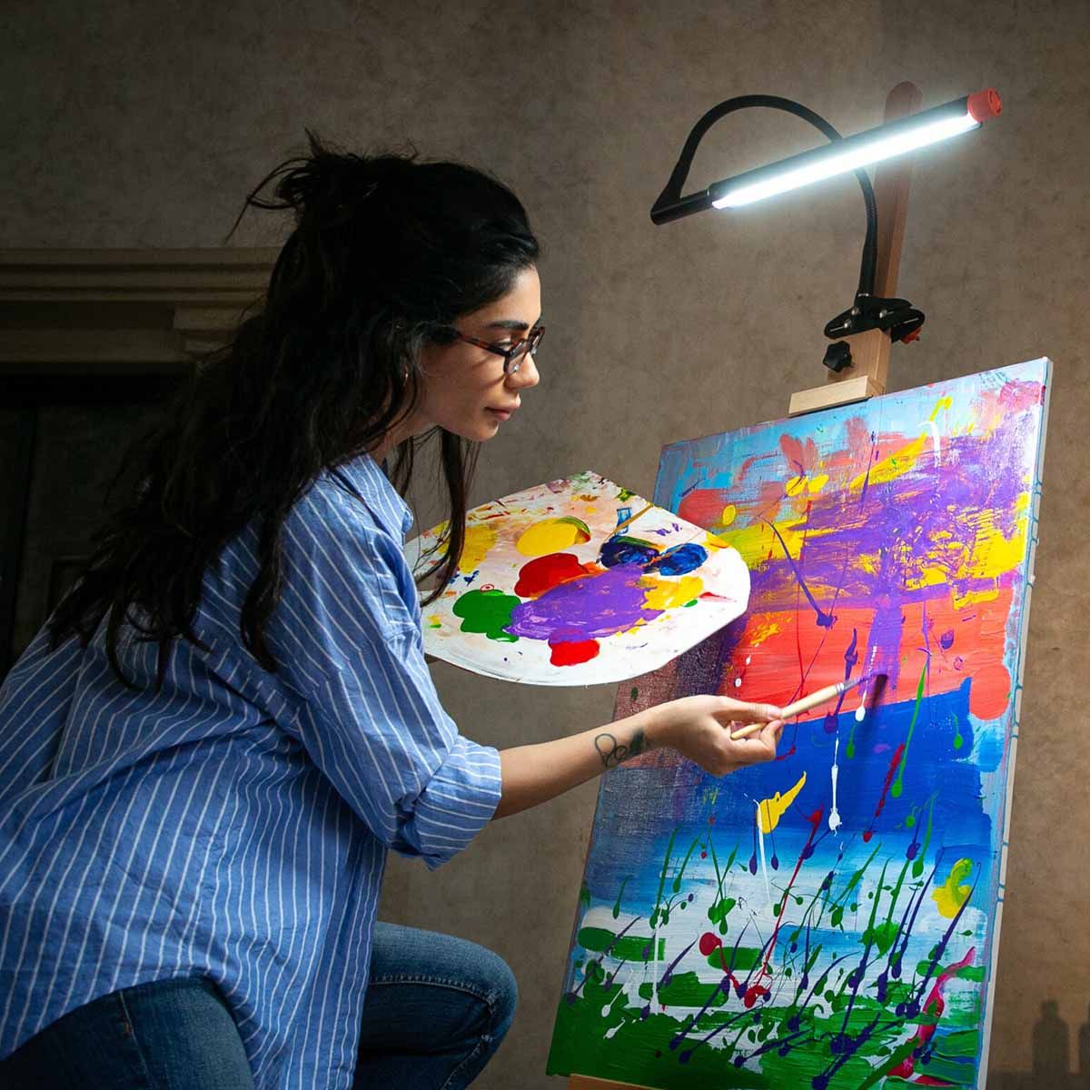 Daylight Techne 2 Artist and Drafting Lamp, Satin Black Finish | Jerry's Artarama