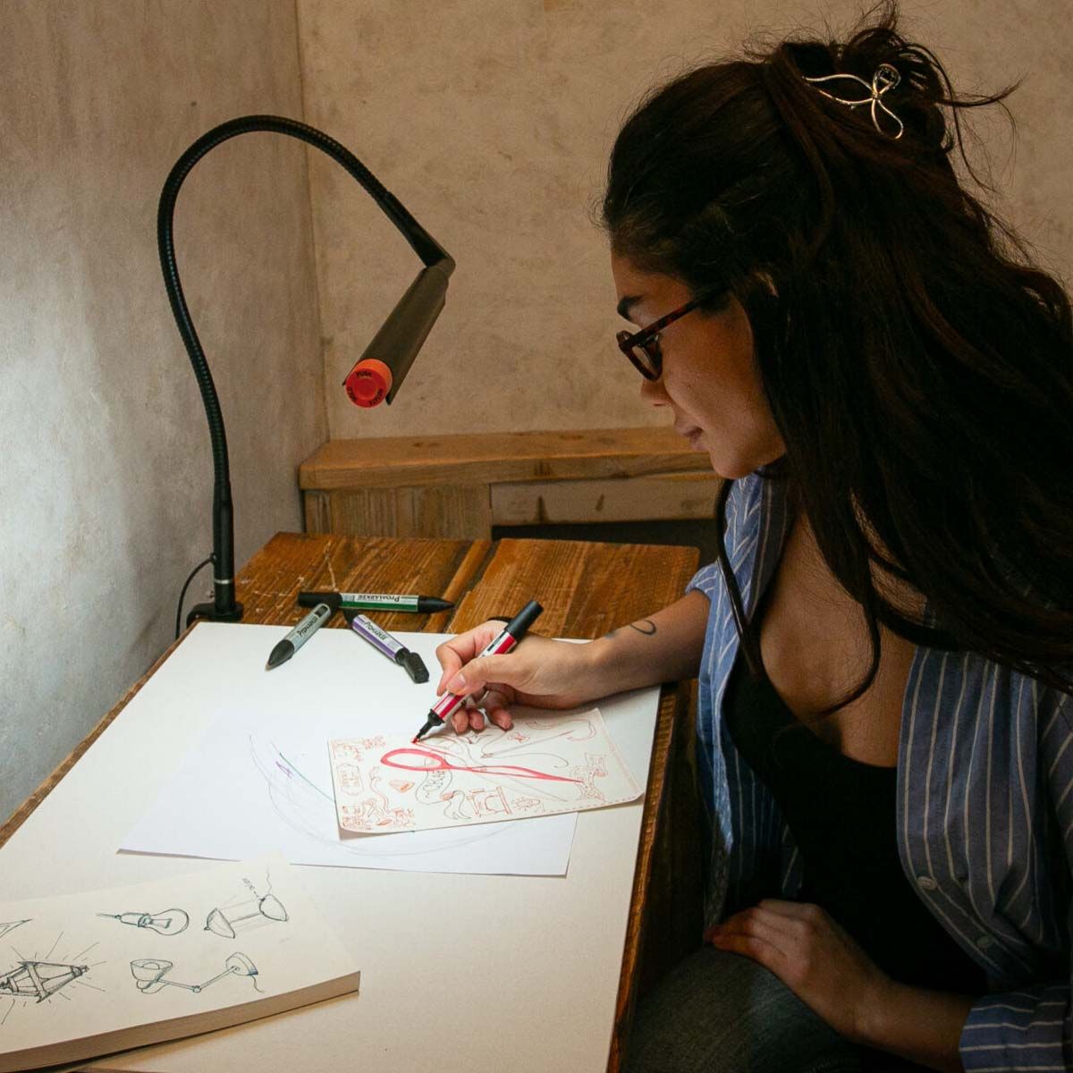 Daylight Techne 2 Artist and Drafting Lamp, Satin Black Finish | Jerry's Artarama