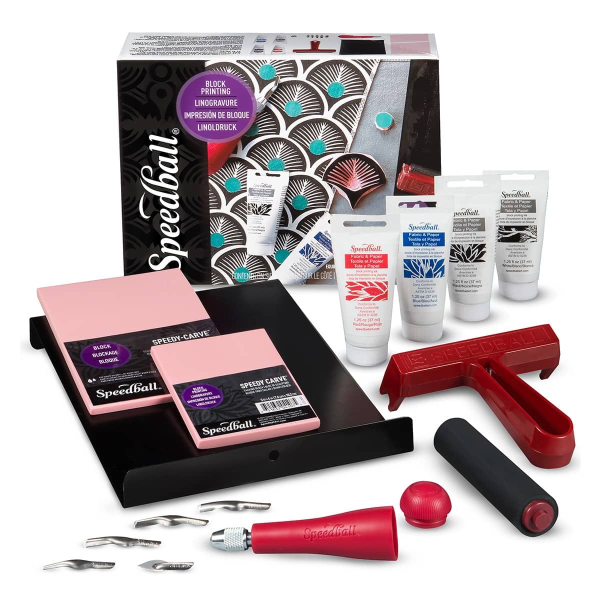 Speedball Fabric Block Printing Deluxe Kit (4 Colors) | Jerry's Artarama