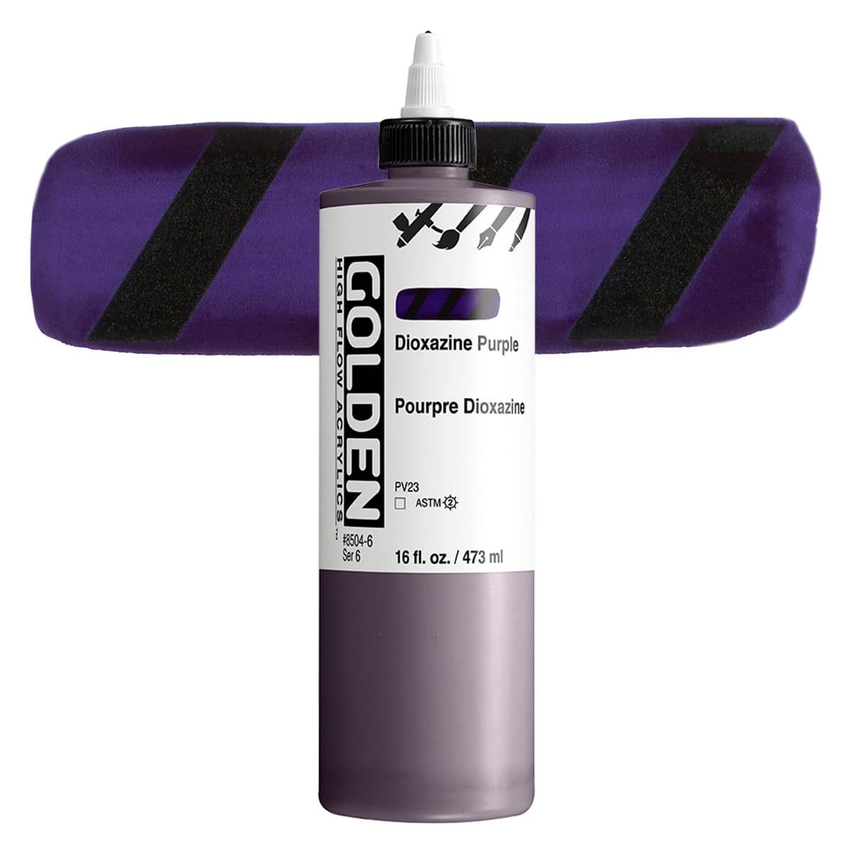 Golden High Flow Acrylic - Dioxazine Purple, 16oz Bottle | Jerry's Artarama