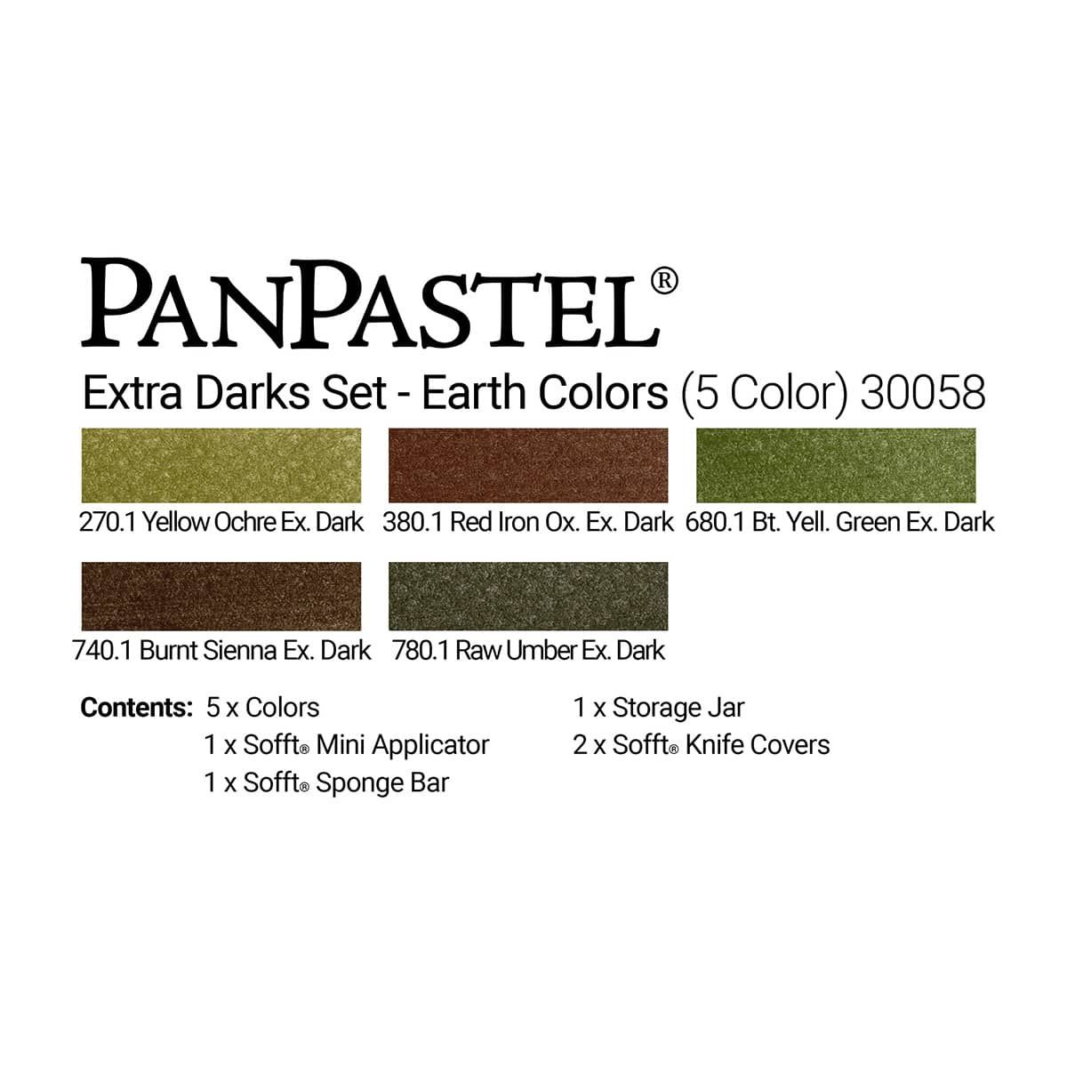PanPastel™ Artists' Pastels - Earth Colors, Set of 5 | Jerry's Artarama